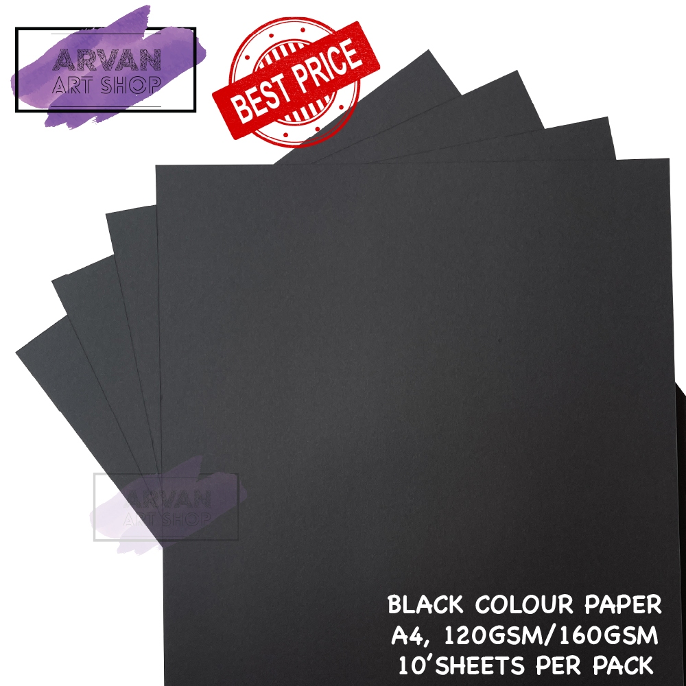 IK LUCKY STAR A4 Black Colour Paper (120gsm/160gsm - 10's) Kertas Warna ...