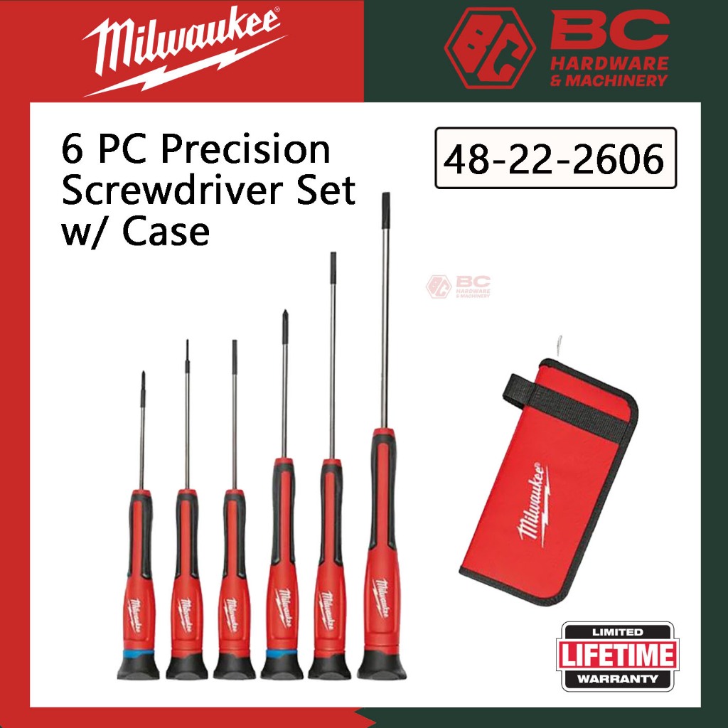 Milwaukee 6 PCs Precision Screwdriver Set w/ Case 48-22-2606 | Shopee ...