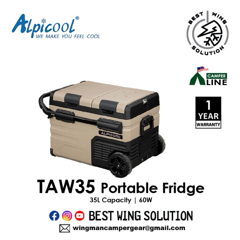 Alpicool TAW35/45/55 Portable 12V-24V DC Fridge l Camping Fridge | Shopee Malaysia