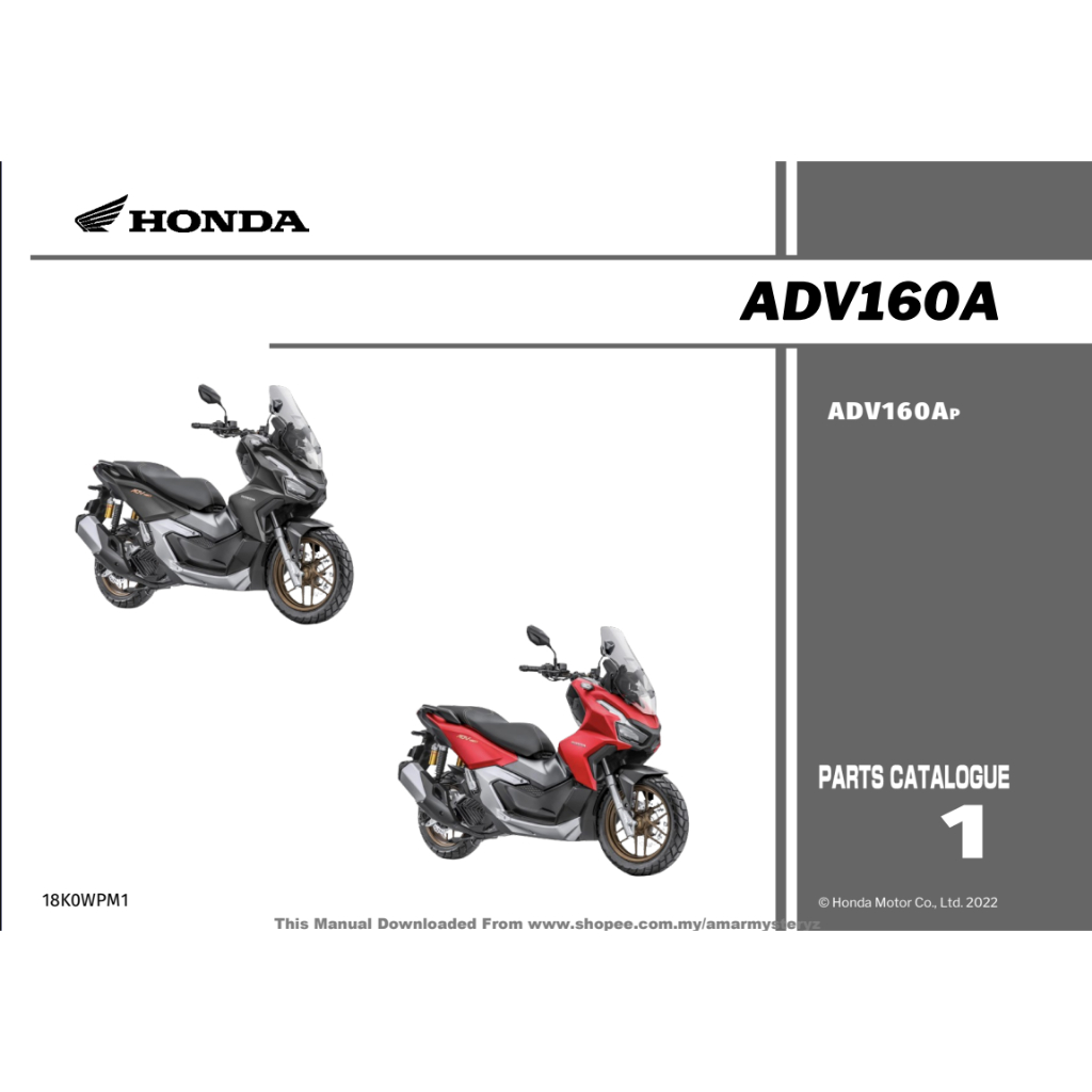 Honda ADV 160 / ADV160 2022 - 2025 Parts Catalogue / Panduan Alat Ganti ...