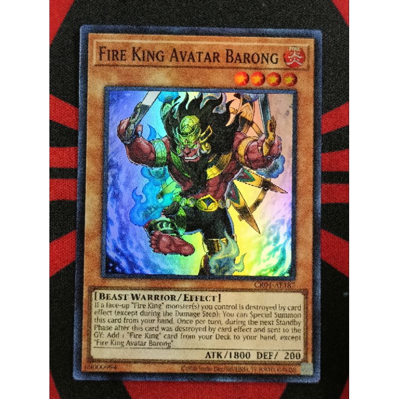YUGIOH KONAMI CR04-AE187 Fire King Avatar Barong (Super Rare) | Shopee ...