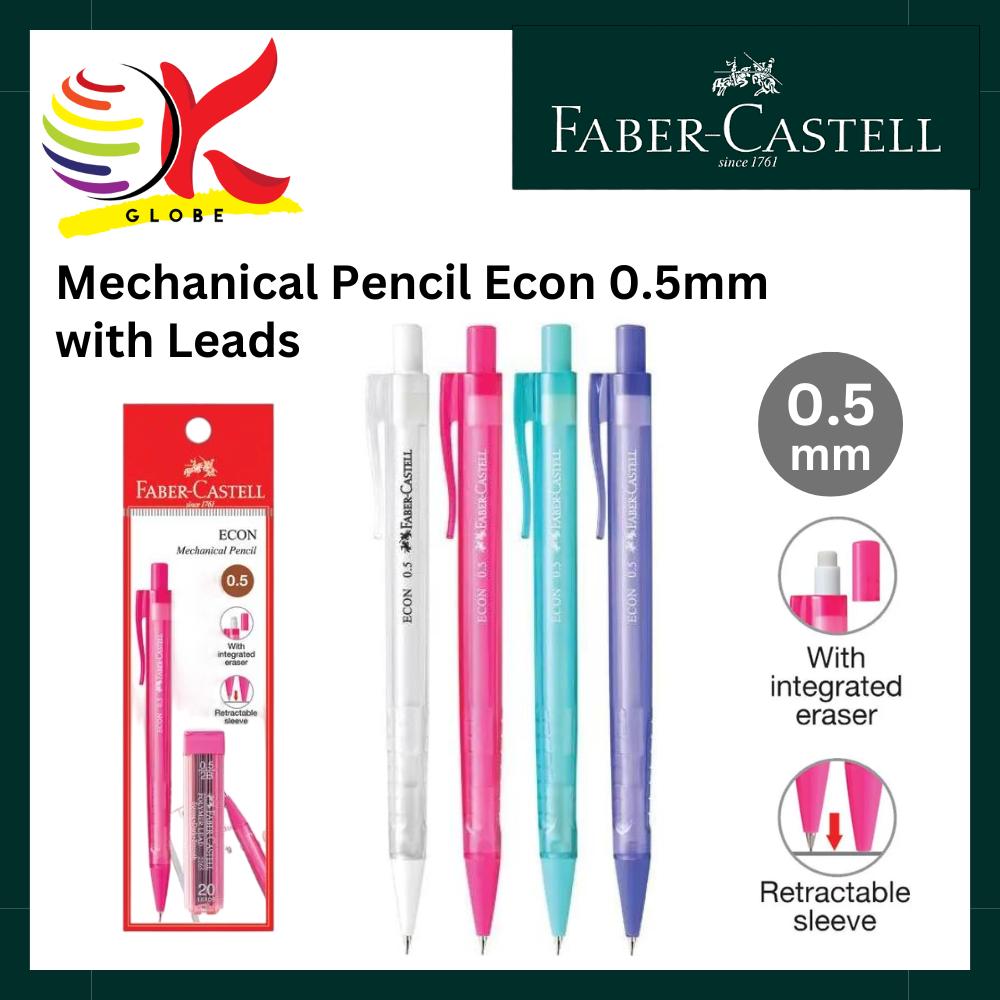 FABER CASTELL MECHANICAL PENCIL ECON 0.5MM FREE LEAD WITH INTEGRATED ...