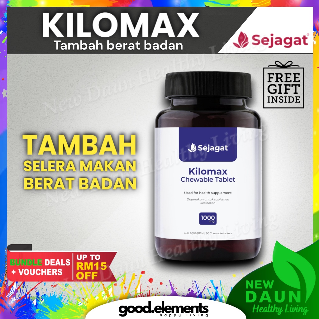 SEJAGAT GLOBAL KILOMAX Kilo Max Tambah Berat Badan Weight Gain Chewable ...