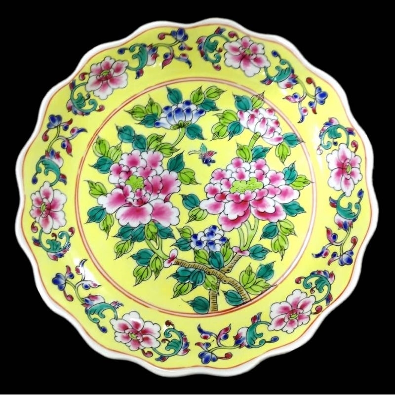Peranakan Nonya Nyonya Beautiful Plate Varieties Hand Painted Enamel ...