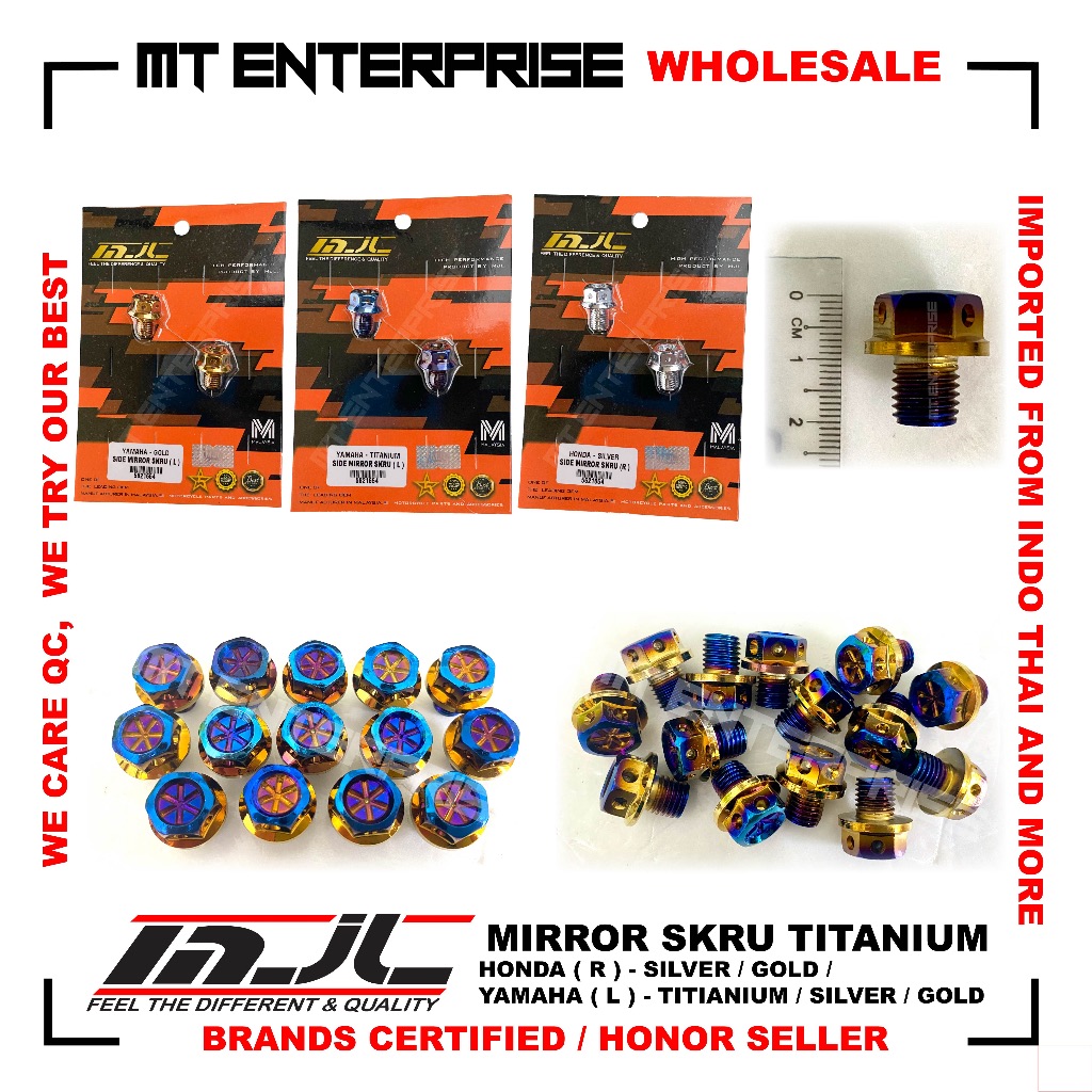 FREE Yamalube OIL - MJL Original Side Mirror SKRU / Screw Titanium ...