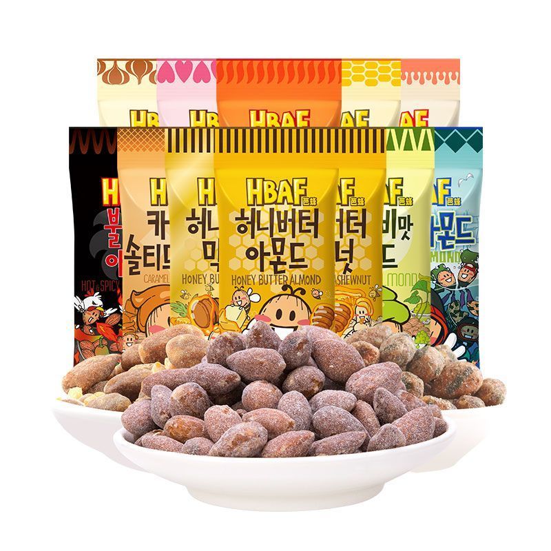 [新货亏本冲销量] BHAF芭蜂坚果巴旦木 腰果 扁桃仁 中国版韩国品牌坚果零食 HBAF Korea Honey Butter Almonds Cashew Snacks Nuts (30g ...