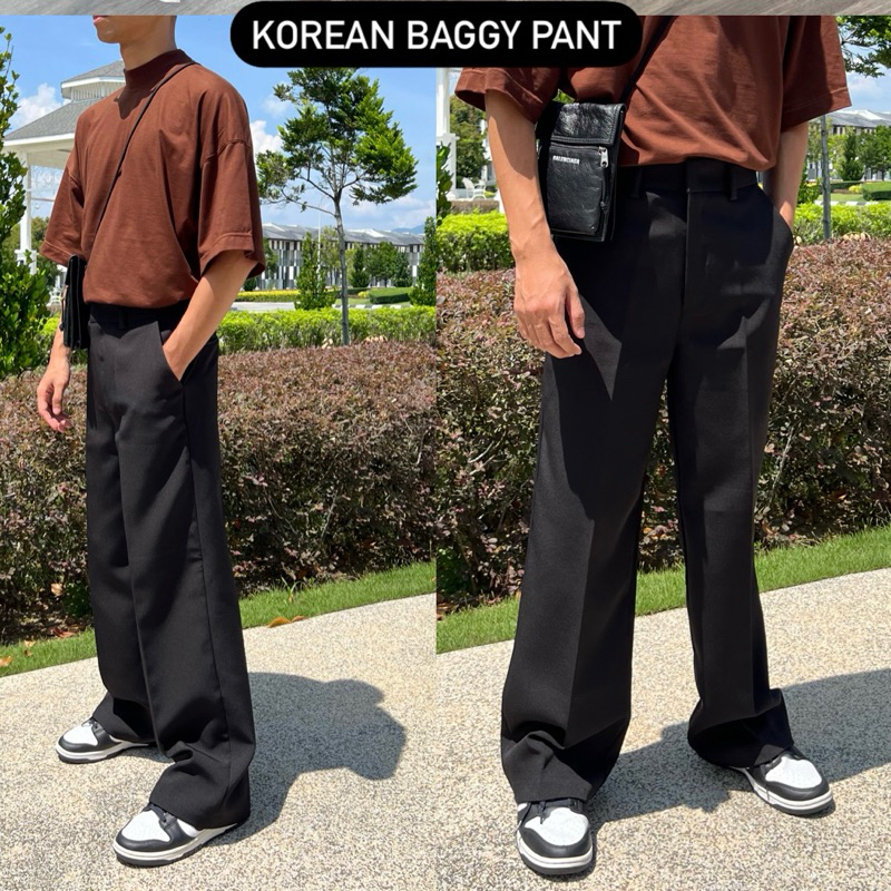 KOREAN BAGGY PANT WIDE LEG KRONICHONGED | Shopee Malaysia
