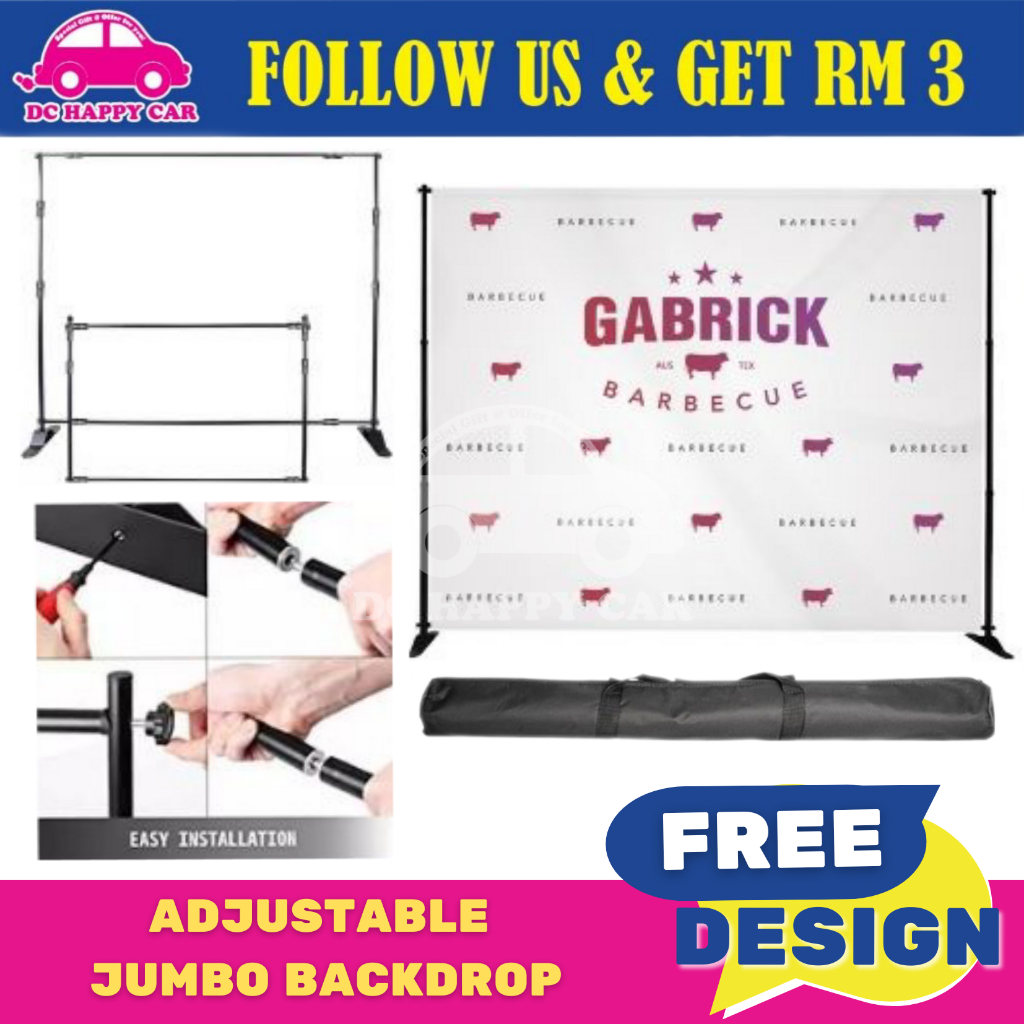 Jumbo Backdrop Banner Stand / Jumbo Backdrop Banner Stand + Printing ...