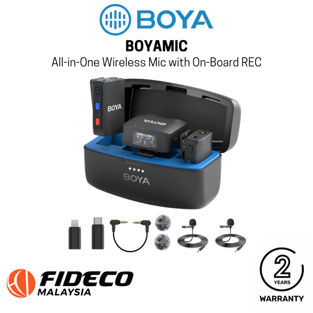 BOYA BOYAMIC Wireless Lavalier Microphone Onboard Recording, 984ft ...