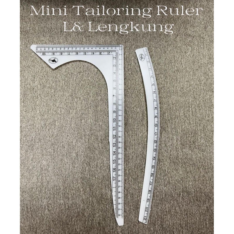 Mini Tailoring Ruler / Pembaris Kecil L & Lengkung / Alat Jahitan/Mini ...