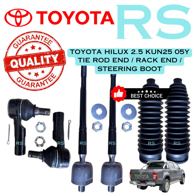 Toyota Hilux 2.5 KUN25 05Y Tie Rod End, Rack End, Steering Boot ...