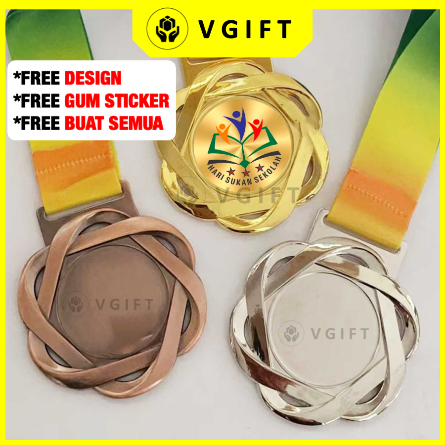 [KL SELLER] METAL Medal Both Side Sticker Medal Besi (Alloy) with ...