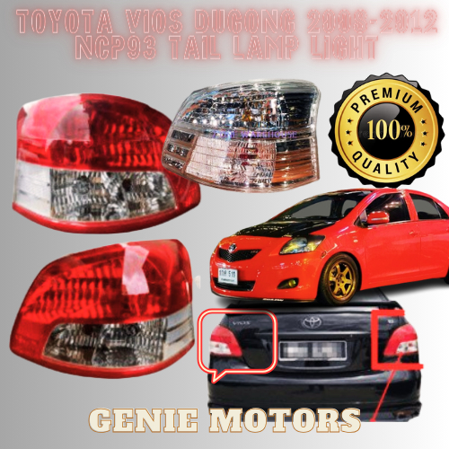 TOYOTA VIOS DUGONG 2008-2012 NCP93 TAIL LAMP LIGHT RED ALBINO | Shopee ...