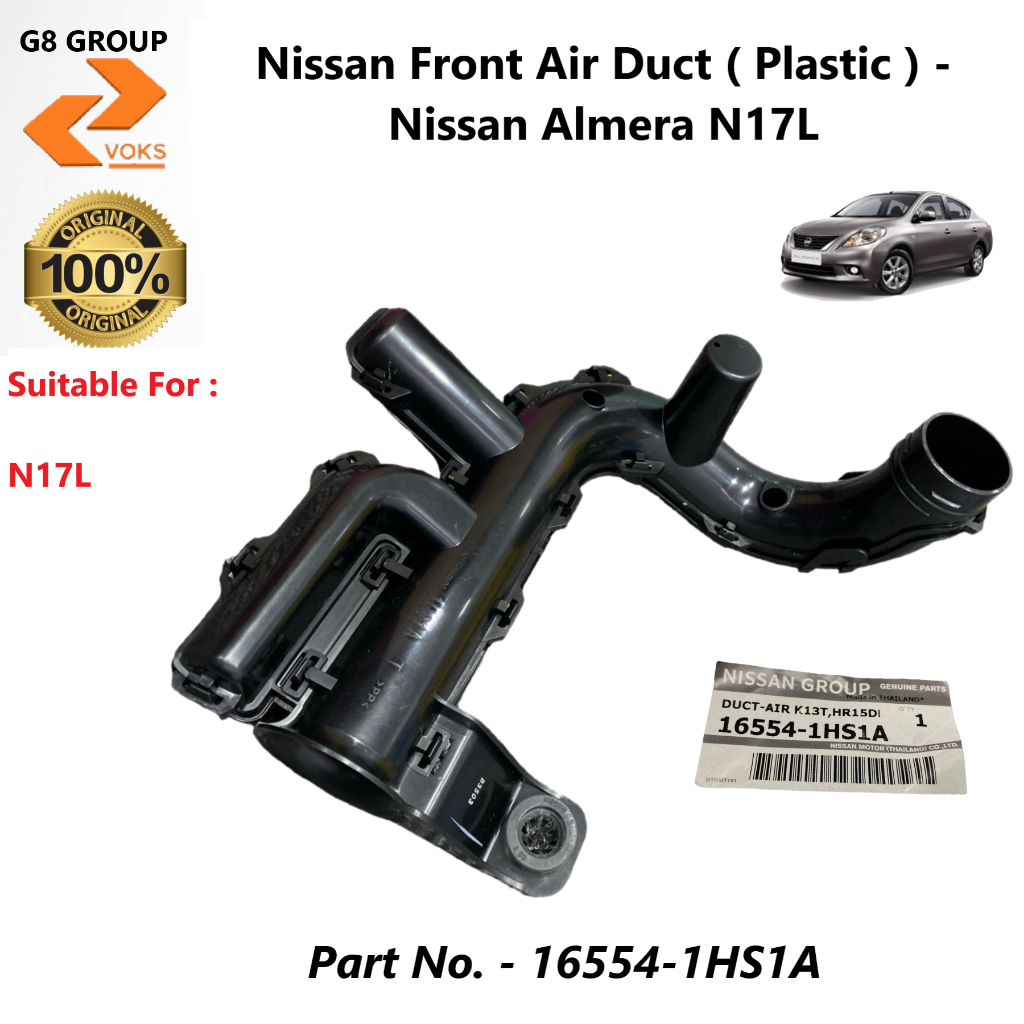 Nissan Front Air Duct ( Plastic ) - Nissan Almera N17L ( 16554-1HS1A ...