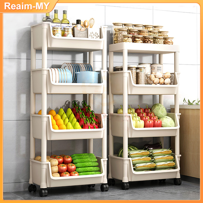 Storage Rack Trolley Multipurpose 2/3/4 layer Home Multifunction ...