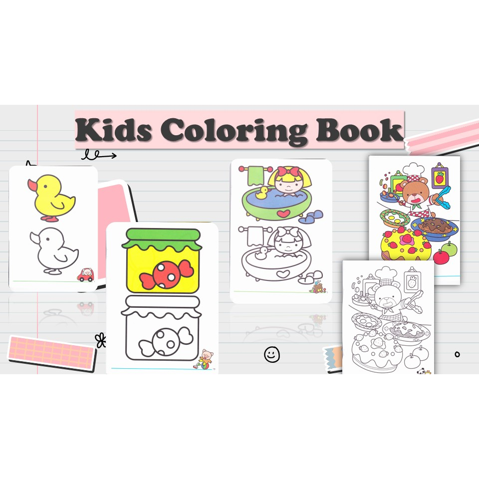 [P028] 178 pages Kids Coloring Book Worksheet for Pre-school PDF ...