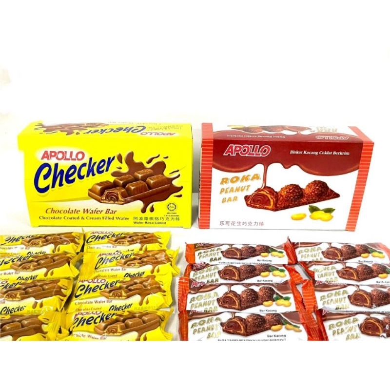 Apollo Roka Peanut Bar Checker Chocolate Coated & Cream Filled Water ...