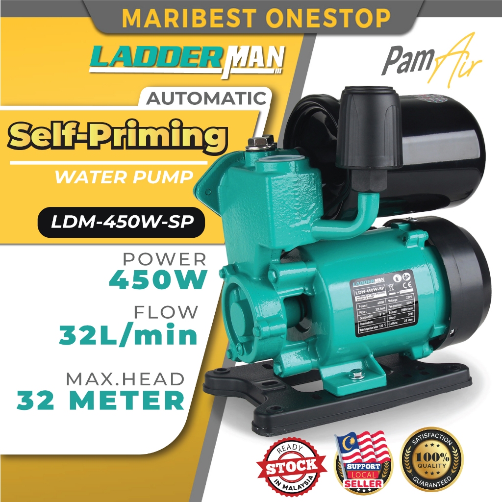 LDM 450W Automatic Self-Priming Water Pump Home Pam Air Rumah Elektrik ...