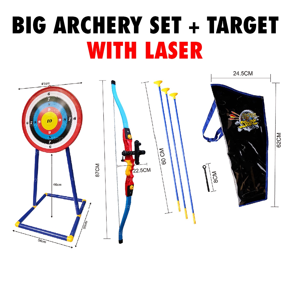 [Ada Laser] Kids Archery Bow Set Bow Arrow Target Stand Archer Toy ...
