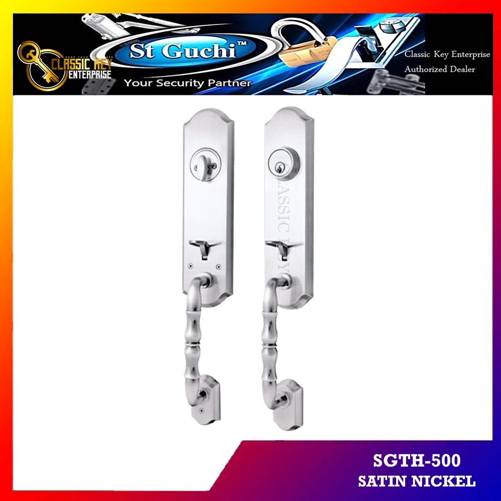 ST GUCHI Double Entrance Handle Lockset SGTH 500 Satin Nickel SN ...