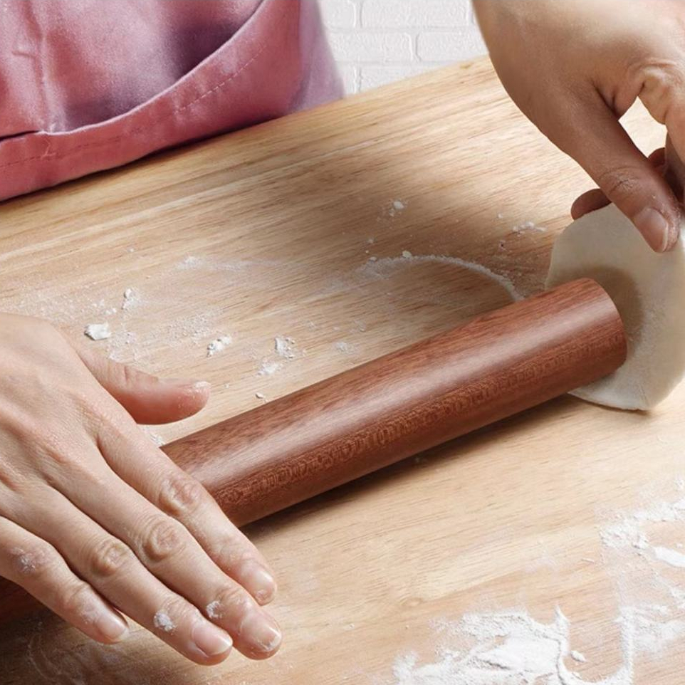 Ebony Wood Rolling Pin Black Sandalwood Non-stick Flour Dough Rolling ...