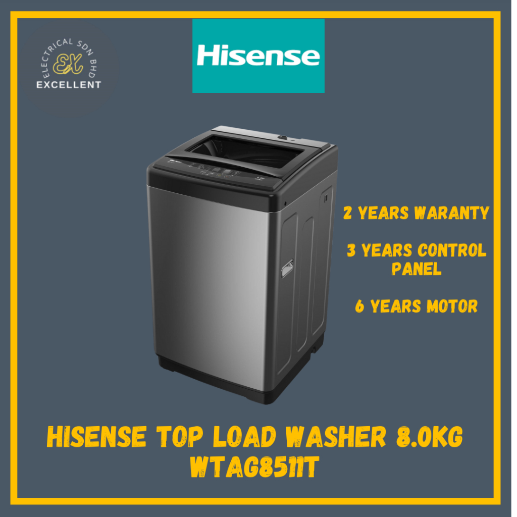 (SABAH ONLY) HISENSE 8.0KG WASHING MACHINE WTAG8511T MESIN BASUH 洗衣机 ...