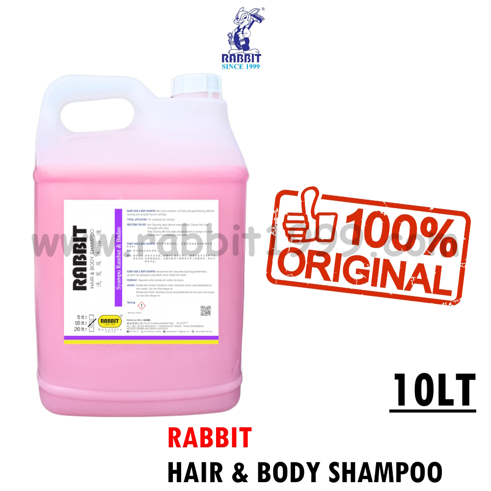 RABBIT HAIR & BODY SHAMPOO - 10lt - 2 IN 1 shampoo / hair & body ...