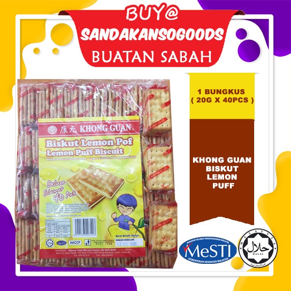 [Sabah] Khong Guan Biskut Lemon Puff ( 20g X 40 Pek Kecil ) | Shopee ...