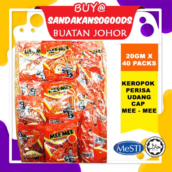 [Sabah] Cap Mee Mee Keropok Perisa Udang (20G X 40 Bungkus) | Shopee ...