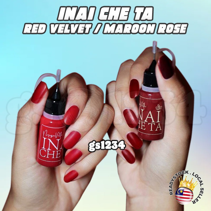 INAI CHETA RED VELVET / INAI CHETA MAROON ROSE- Che Ta Inai Asli | Shopee Malaysia