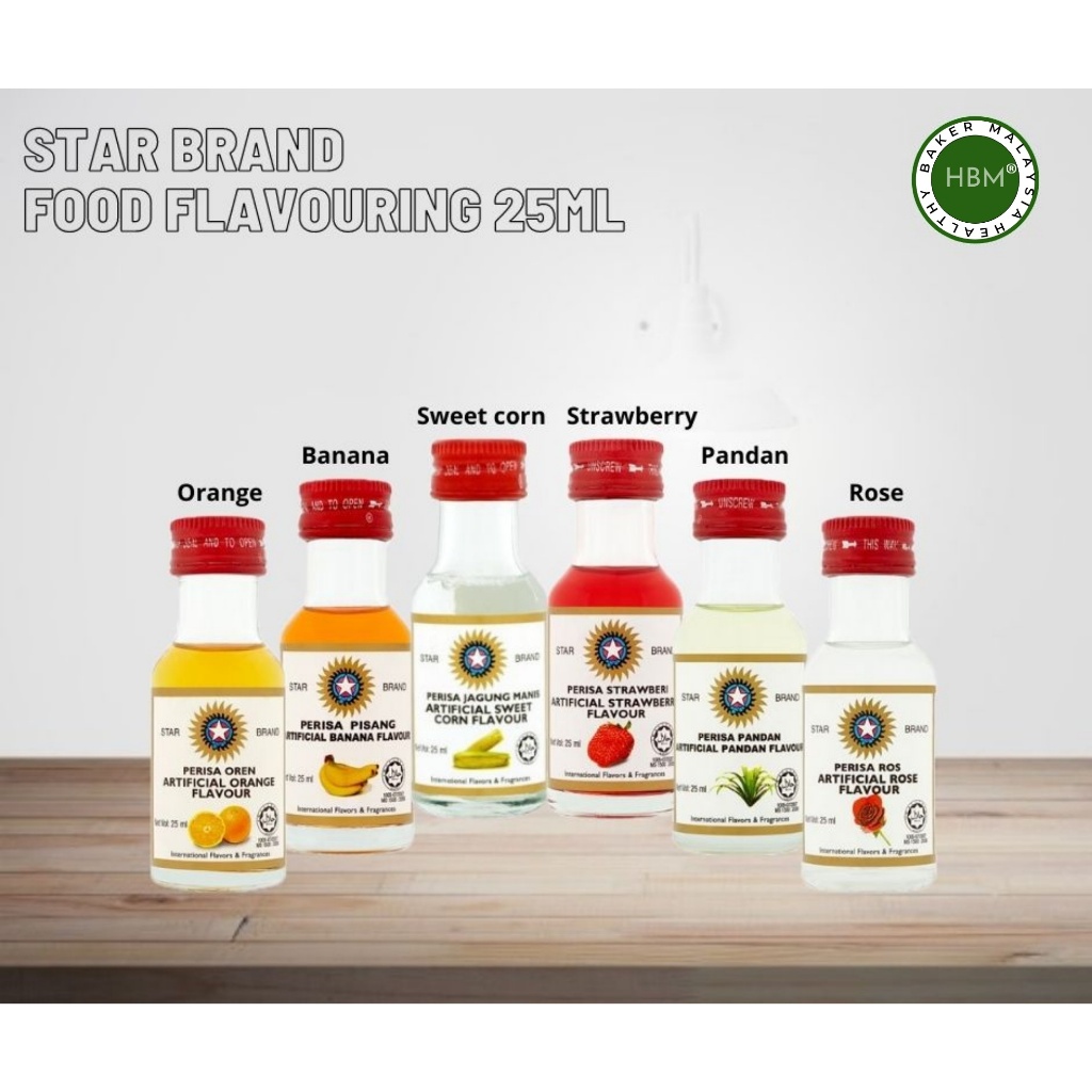 STAR BRAND FLAVOUR 25ML / SWEET CORN / STRAWBERRY / ORANGE / PANDAN ...