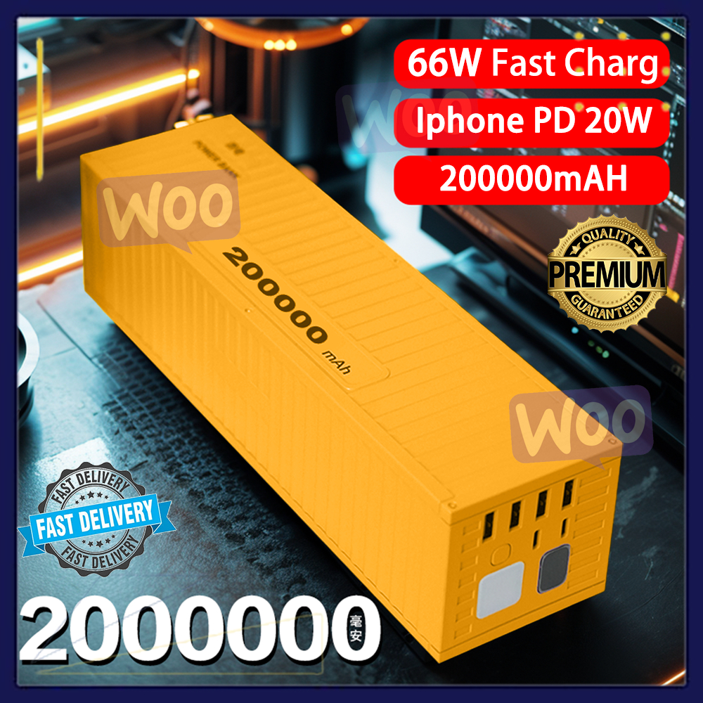200000mAh Large Capacity Container Powerbank 66W Super Fast Charging 5 ...