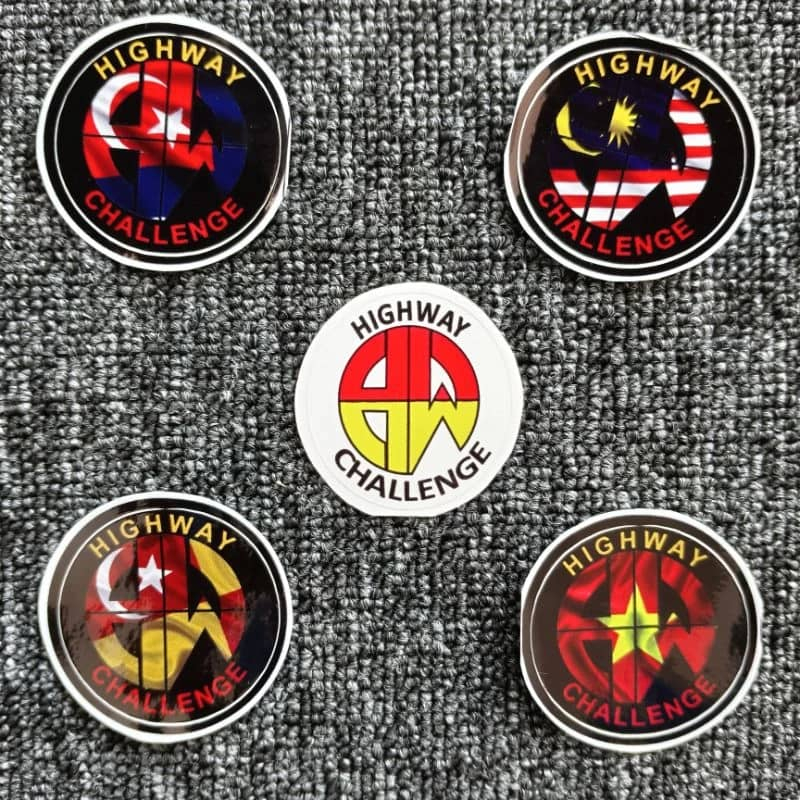 STICKER HIGHWAY CHALLENGE TRANSPARENT/HIGHWAY CHALLENGE BENDERA ...