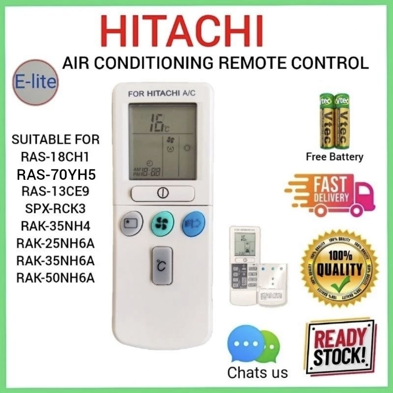 HITACHI (OEM)AIR CONDITIONER REMOTE CONTROLRAS-18CH1 RAS-5111C RAS ...