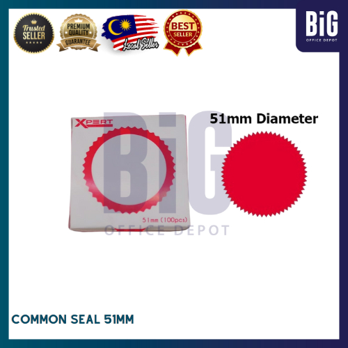 【READY STOCK | 100PCS/BOX】COMMON SEAL MERAH STICKER 51MM | CERTIFICATE ...