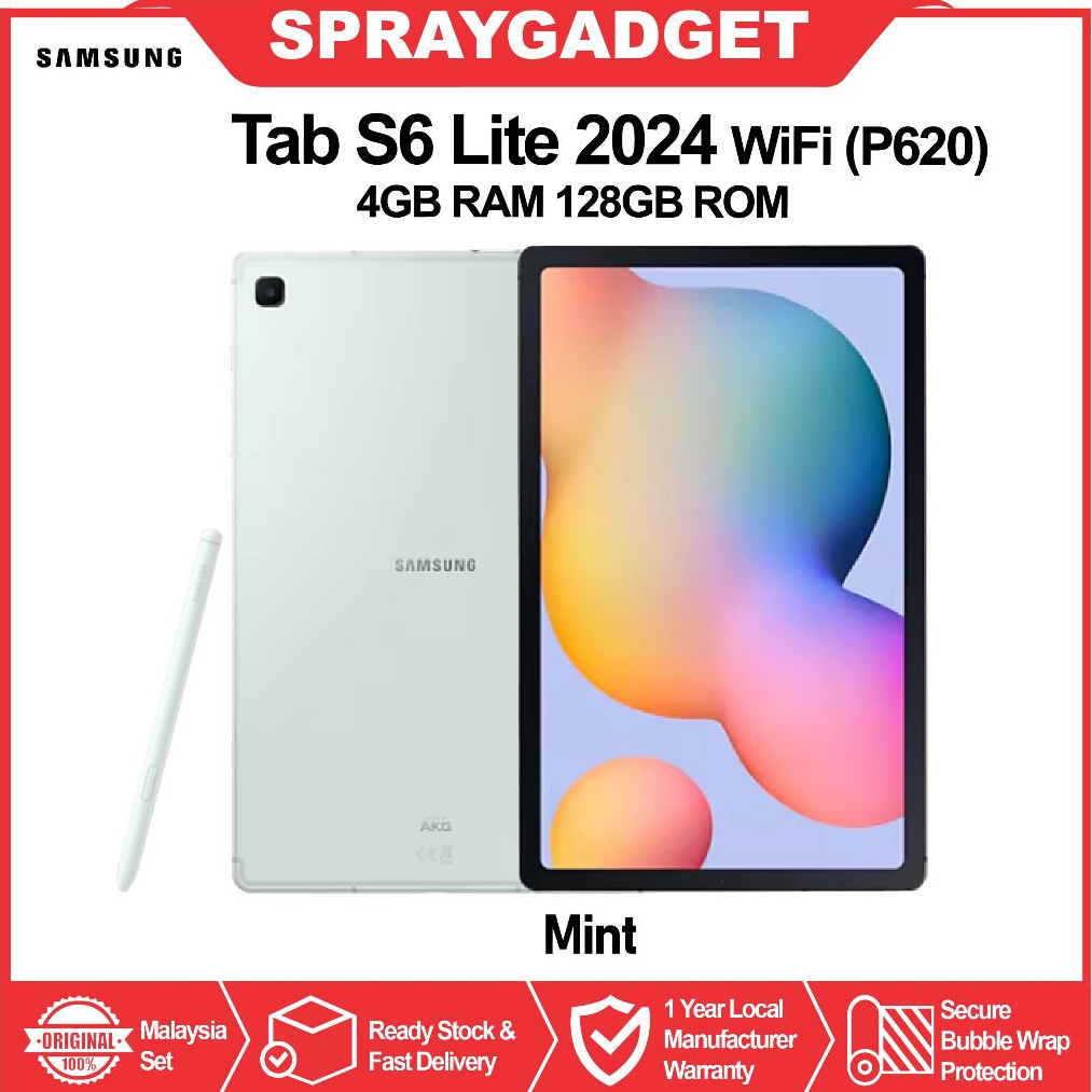 Samsung Galaxy Tab S6 Lite 2024 (WiFi P620/ LTE P625) 4GB RAM + 128GB ROM - 1 Year Samsung ...