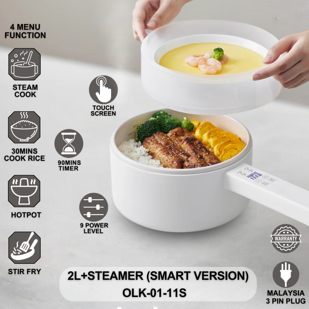 Olayks Multifunction Electric Cooker Steamboat Pot Frying Pan Rice Cooker (1.5L / 2L) 多功能电煮锅 宿舍锅 ...