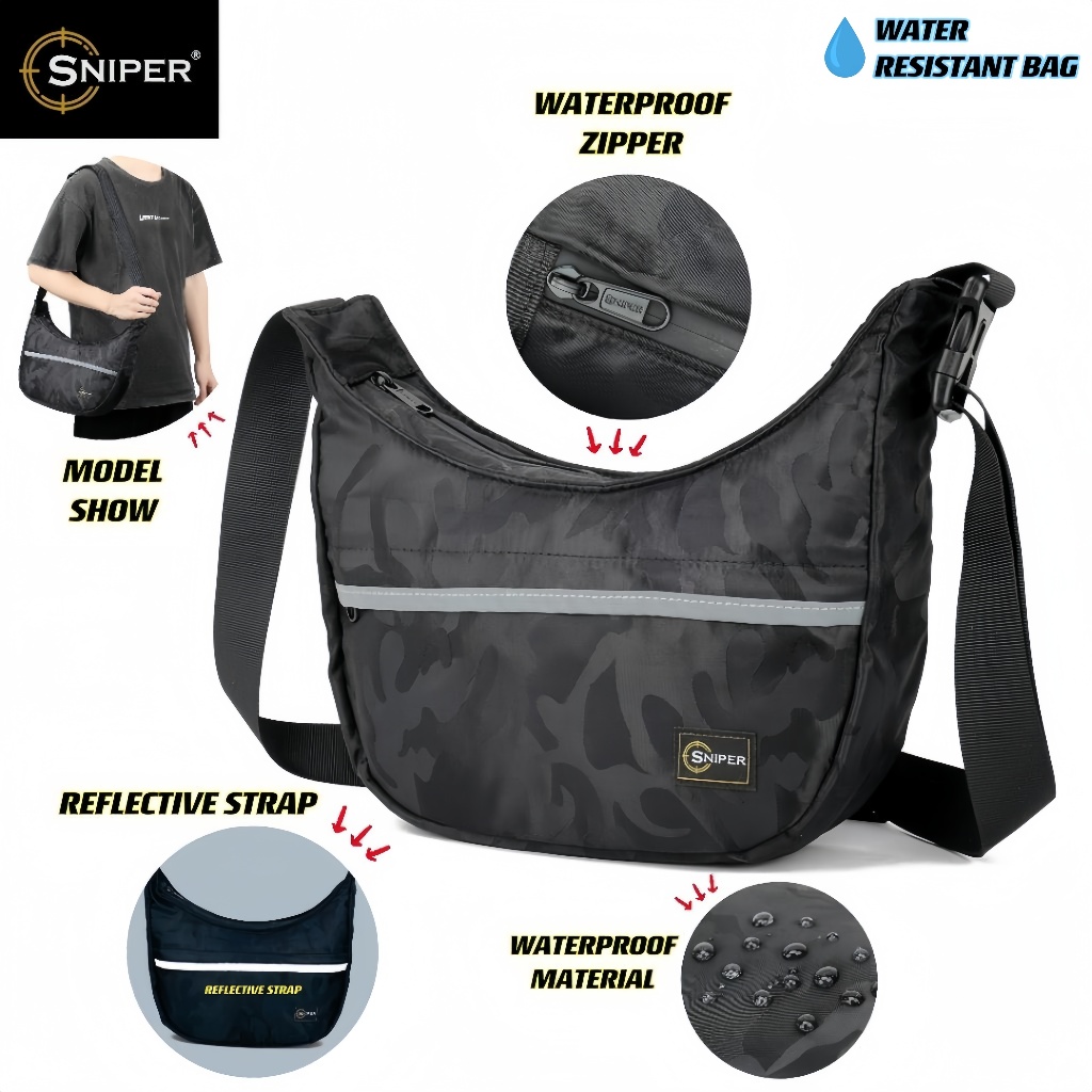 SP053) High Quality Medium Size Water Resistant SNIPER Sling Bag Chest ...
