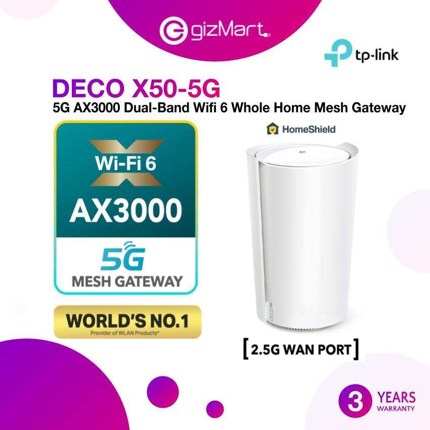 TP-Link Deco X50-5G AX3000 5G Whole Home Mesh Modem WiFi 6 System with 2.5G Port HomeShield Mesh ...