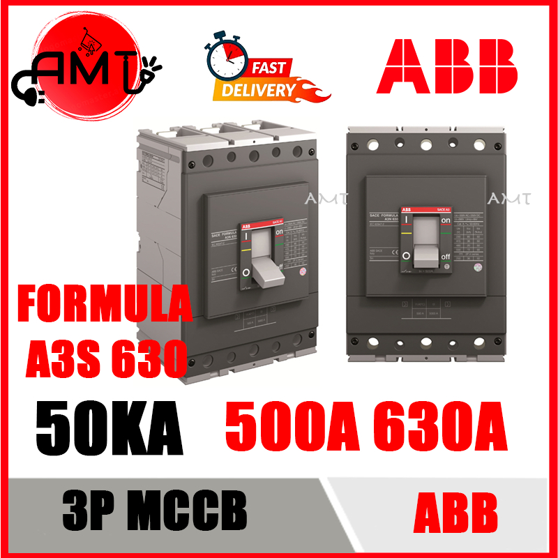 ABB A3S630 3P MCCB 50KA 500A 630A | Shopee Malaysia