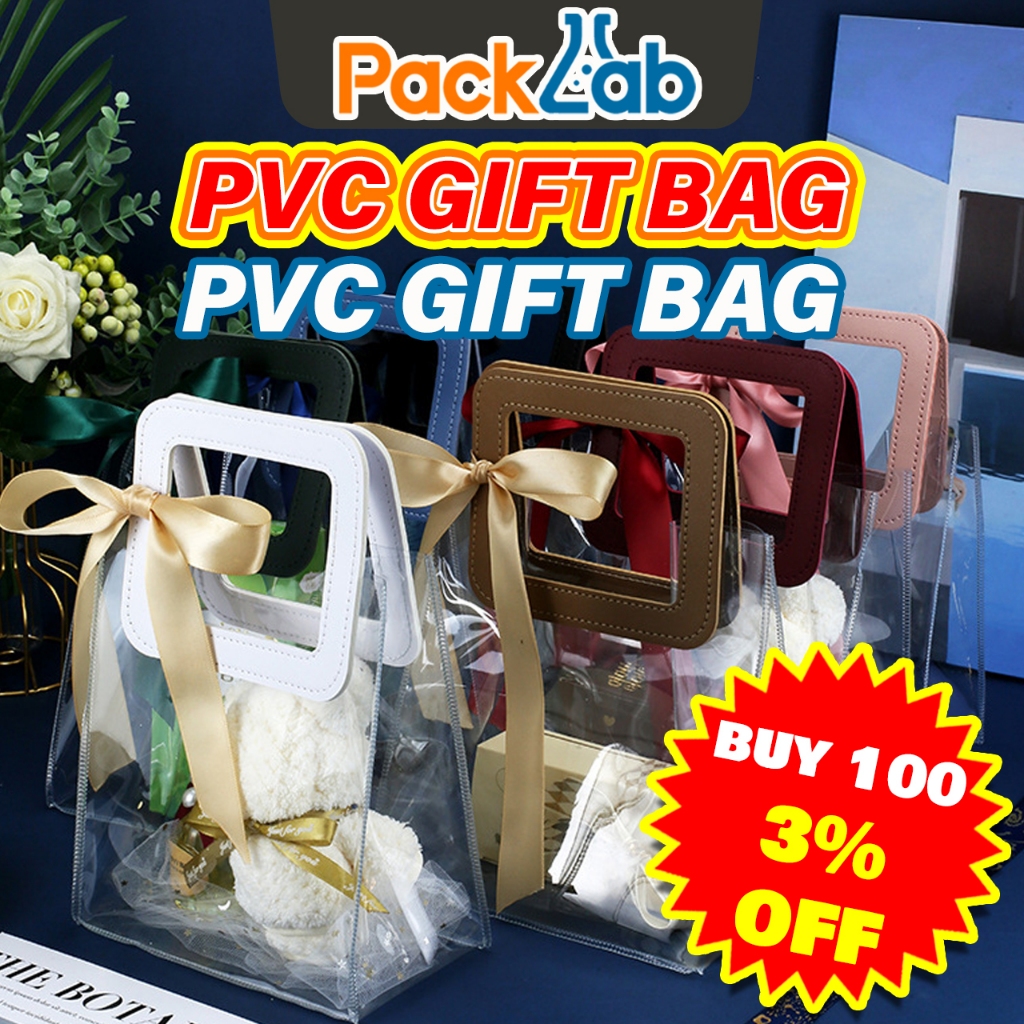 Wedding Doorgift Bag Transparent Gift Plastic Goodies Clear PVC Tote ...