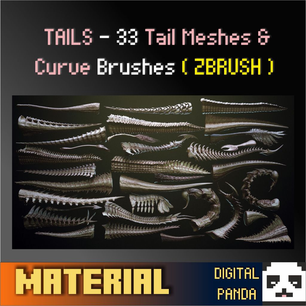 [ MATERIAL ] TAILS - 33 Tail Meshes & Curve Brushes ( ZBRUSH ) | Shopee ...