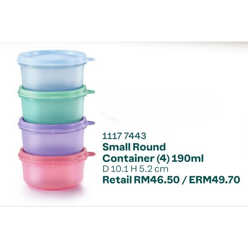 Tupperware Small Round Container 190ml(2 Pcs) | Shopee Malaysia