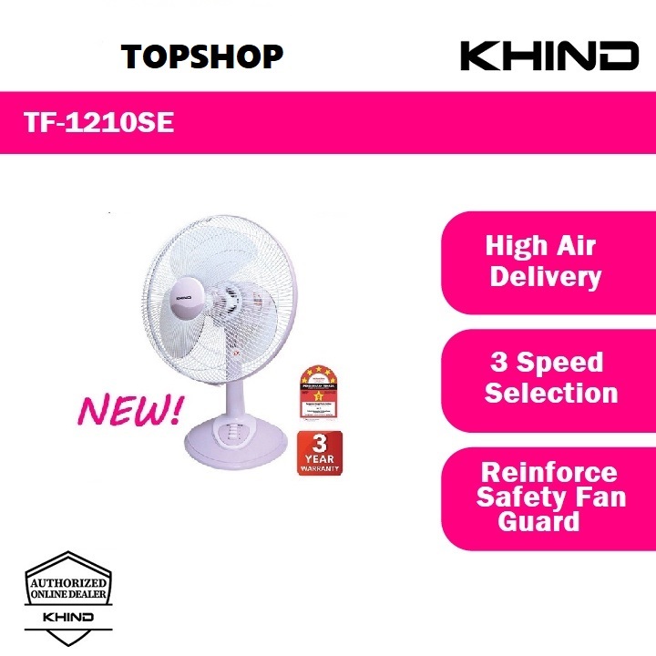 Khind TF1210SE 12" Table Fan 3 Speed TF1210 (3 Years Warranty)/Selamat 12 inch Table Fan MQ ...