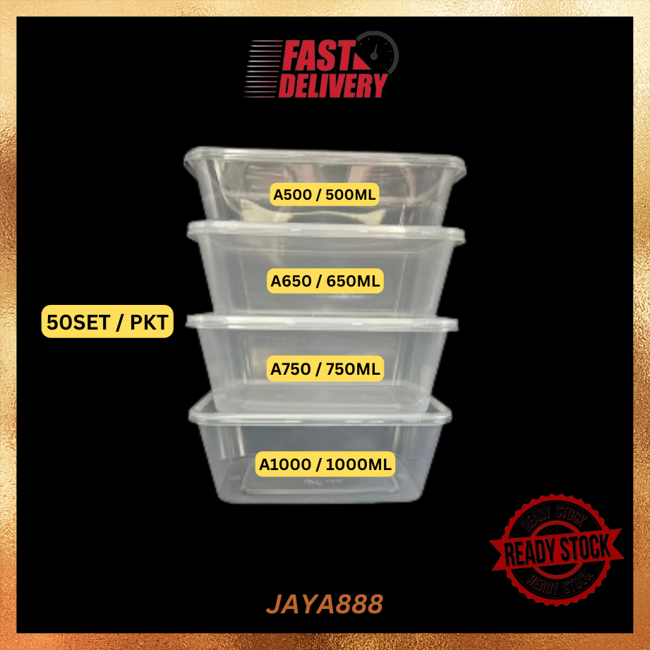 A750 PP RECTANGLE CONTAINER TEKA 250SET / BEKAS MAKANAN / TUPPERWARE ...