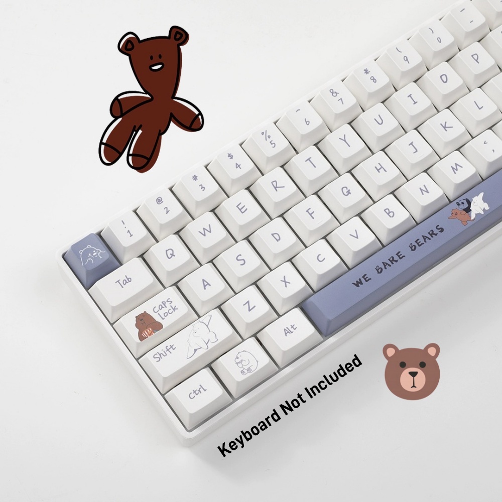 FURYCUBE 134-key Mechanical Keyboard Three Bare Bears Keycaps XDA PBT ...