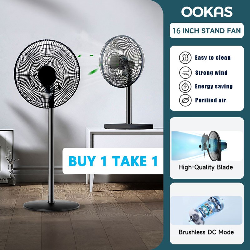 OOKAS Stand Fan Electric Fan 16 Inch Strong Wind Household Desk Fan 3 ...
