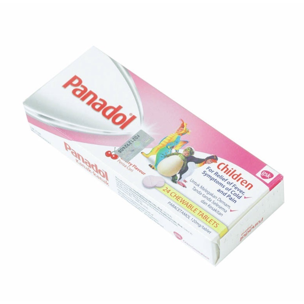 Panadol Children Chewable Tablets 120mg 24's (Paracetamol) | Shopee ...