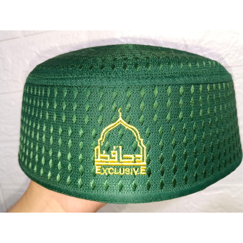 Kopiah D`Hafiz Exclusive Full Sulam Logo Emas dan Logo Putih | Shopee ...