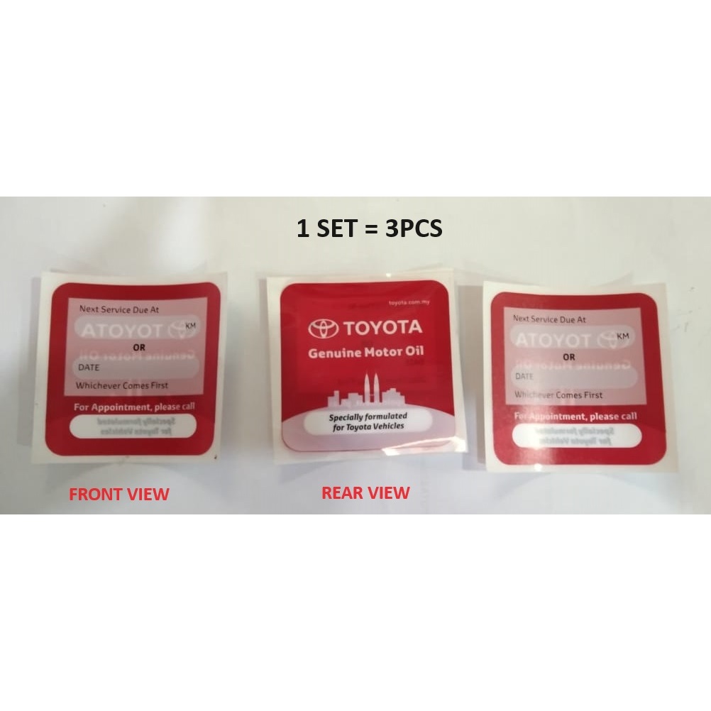 Toyota Mileage Sticker Both Side Printing (1 set=3pcs) | Shopee Malaysia